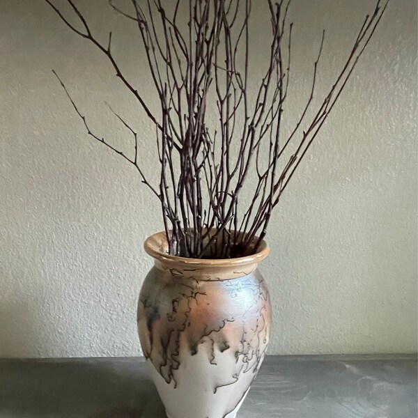 Raku Pottery With Striped Crackle Glaze. Orange and Brown. - Etsy