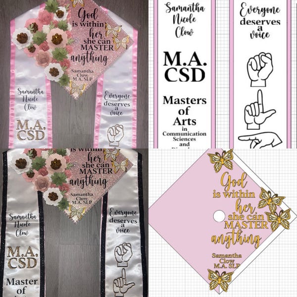 Custom Graduation Trimmed Stoles Sashes Design Decoration Silk Satin ...