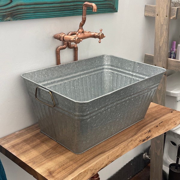 Rectangle Galvanized Tub - Etsy