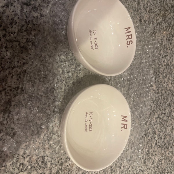 Mr and Mrs Ice Cream Bowl Set - Unique Love is Sweet Wedding Bride and ...