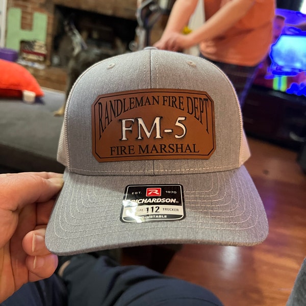 Leather Patch Hats Custom Leather Fire Station Passport Tag Hats - Etsy