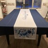 Shabbat Shalom Table Runner - Blue Stars Shabbat Table Decor - Jewish ...