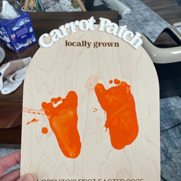 Easter Footprint Board, Easter Gift for Kids Footprint Sign, My First ...