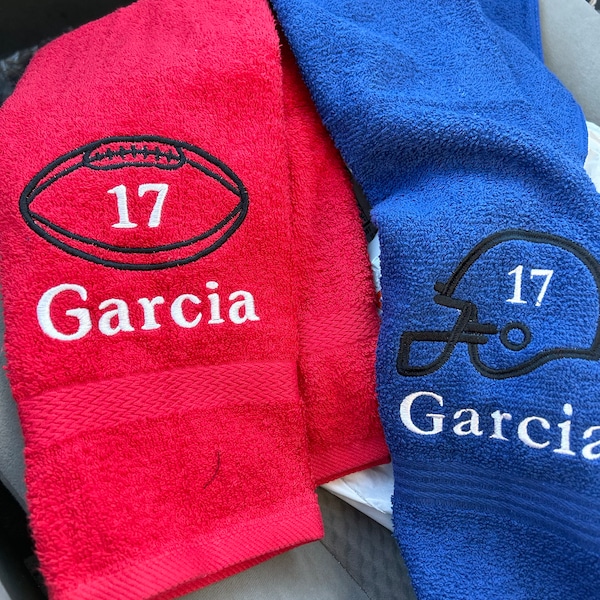 Embroidered Football Hand Towel: Personalized Team Gift - Etsy