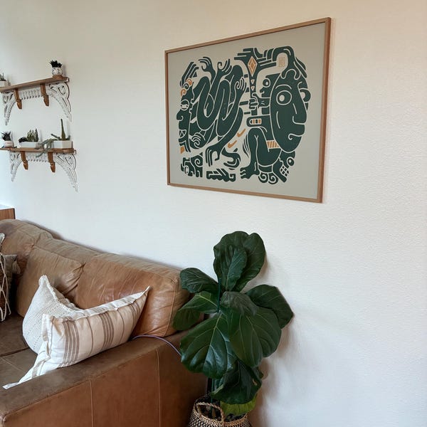 Mayan Art, 20x20 Posters, Set of 9 Square Prints, Aztec Wall Decor ...