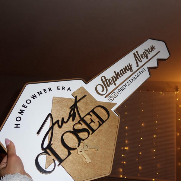 Just Closed on My New Home, Key Sold Sign, Closing Photo Prop, Modern ...
