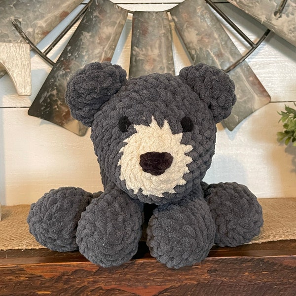 LITTLE Beam Bear Knotted Stuffed Plushie — Crochet Bear PATTERN (no Sew ...