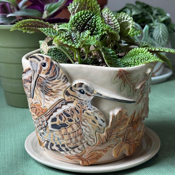 Custom Crow Ceramic Planter-handmade Ceramic Planter-bird Planter ...