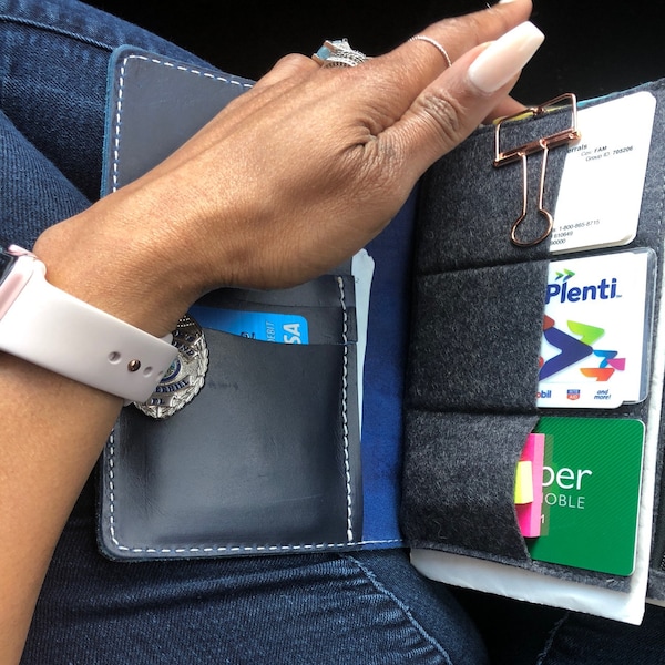 Custom Size Traveler's Notebook Wallet Insert - Felt Zip up Pouch Card ...