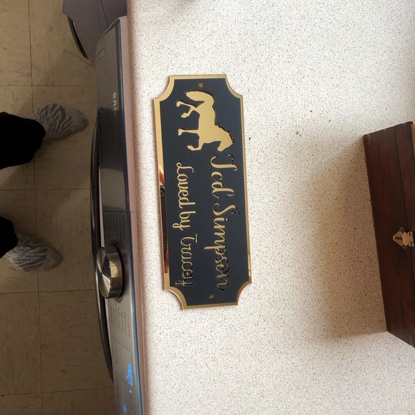 Stable Name Plate / Plaque Cut Out Traditional W/modern Twist Design ...