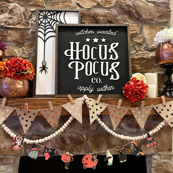 Hocus Pocus Co. Sign, Witches Wanted Apply Within, 3D, Farmhouse Sign ...