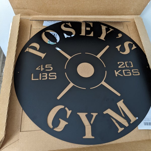 Gym Weight Plate Monogram, Personalized Home Gym Sign, Custom Metal ...