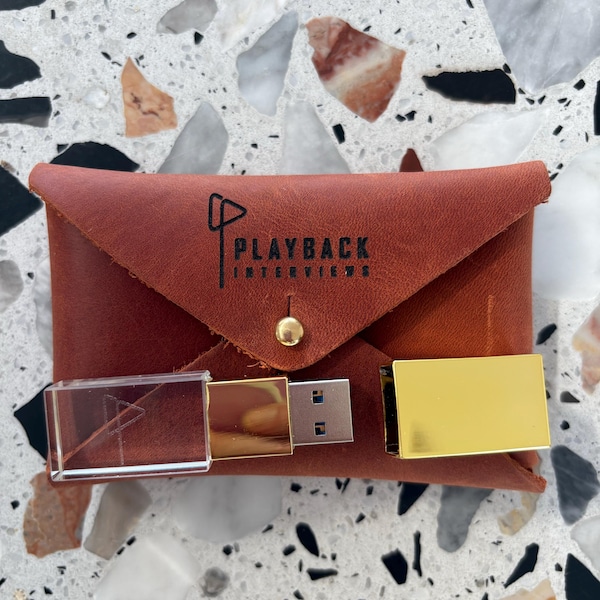 Leather Envelope With Crystal Flash Drive | Wedding Gift for the Bride ...