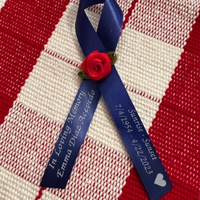 Personalized Memorial Ribbons With Pins for Funeral or Celebration of ...
