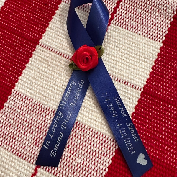 Personalized Memorial Ribbons With Pins for Funeral or Celebration of ...