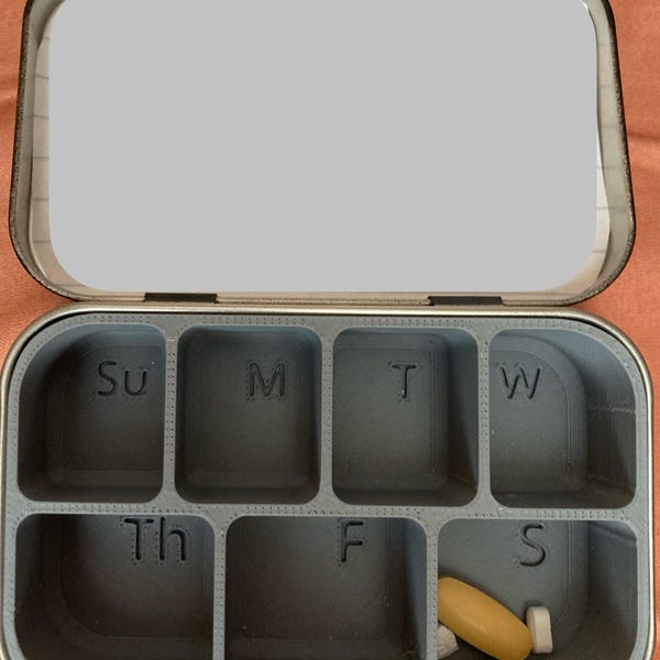 Altoid Tin Insert for Pills - Seven Days a Week Pill Holder, Divider ...