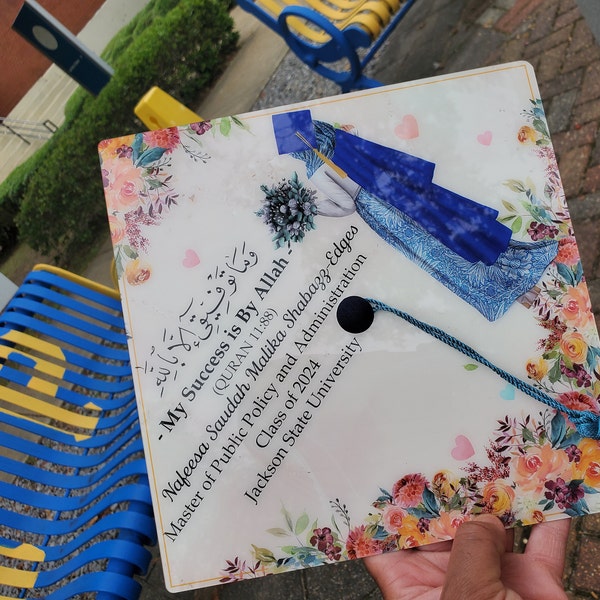 Personalized Muslim Graduation Cap Topper, Muslim Graduation Gift ...