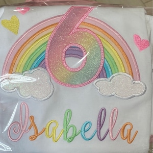 6th Rainbow Birthday Shirt for a Girl, Over the Rainbow Party, Any Age ...