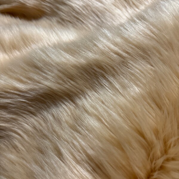 Sasha BEIGE 2 Inch Long Pile Soft Luxury Faux Fur Fabric Fursuit ...