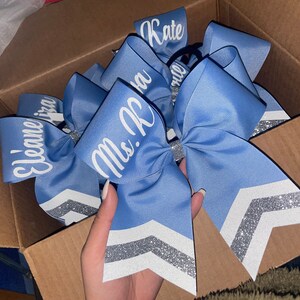 Custom Cheer Bow With Chevron Tail and 1 NAME. | Etsy