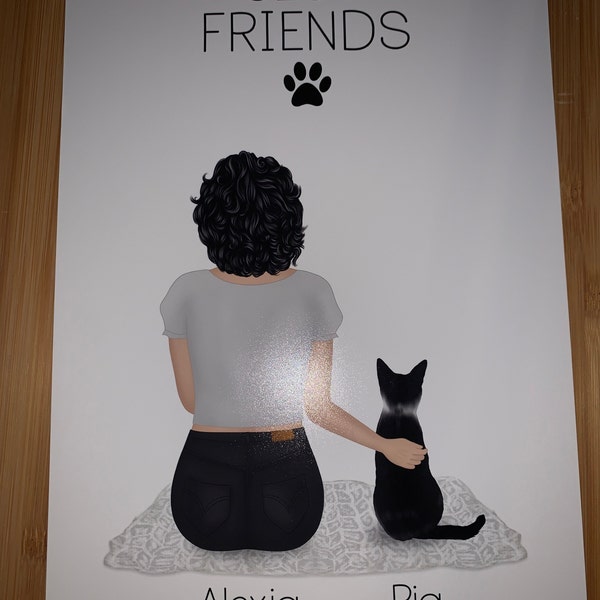 Personalized Cat Portrait Personalized Cat Gift Personalized Cat Poster ...