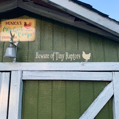 Beware of Tiny Raptors Sign Gift for Chicken Lover or - Etsy