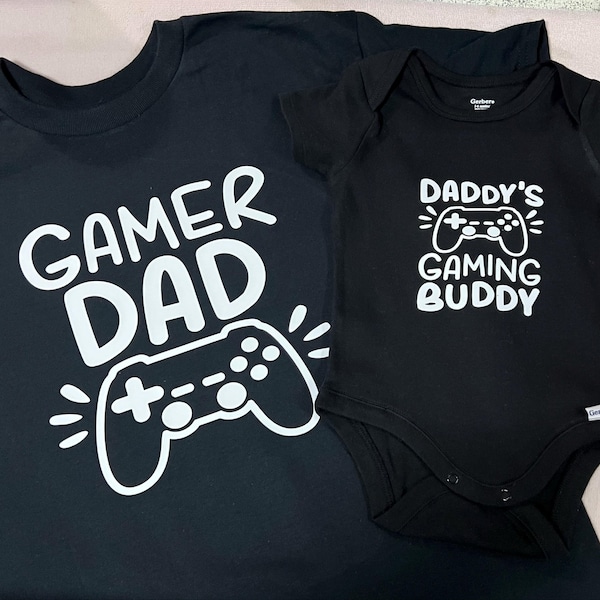 Gamer Dad Svg, Daddy's Gaming Buddy Svg, Daddy and Me, Father & Baby ...