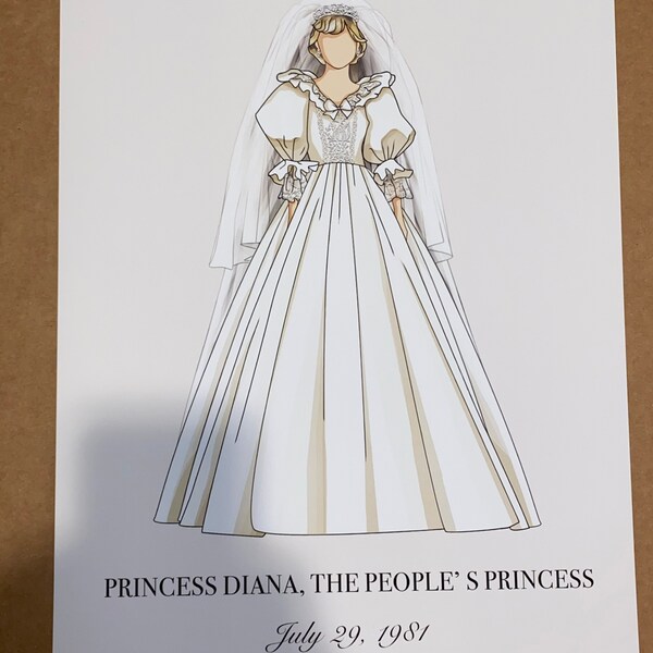 Royal Wedding Dresses Infographic Print version 3in Princess Pink - Etsy