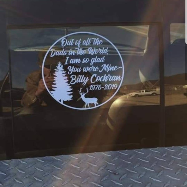 Dad Memorial Vinyl Decal | Custom Tribute Remembrance Sticker Forever ...