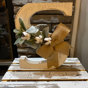 Rustic Farmhouse Wall Decor, Free Standing Whitewashed Letter, Wall ...