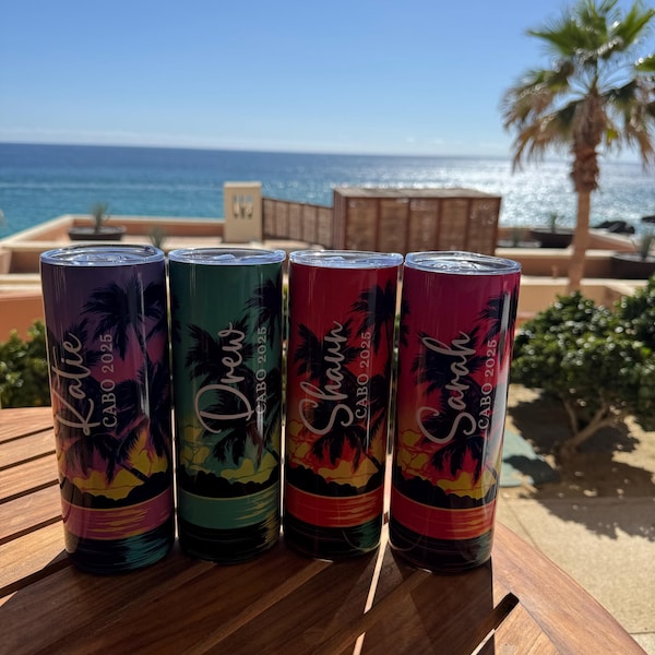 Girls Trip Vacation Tumblers, All Girls Matching Tumblers, Beach Sunset ...