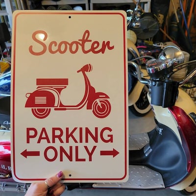 Scooter Parking Sign, Scooter Sign, Scooter Gift for Scooter Rider ...