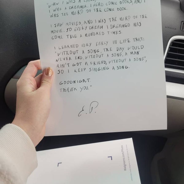 Elvis Presley Letter Handwriting Print , Love Letter, Fan Wall Art ...