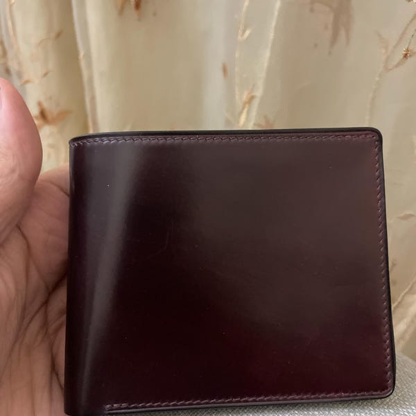 Green Horween Shell Cordovan Leather Wallet - Handmade Wallet, Brown ...