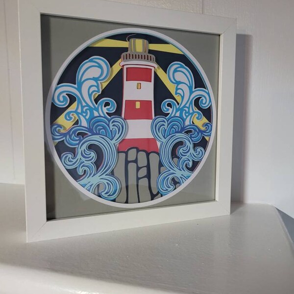 3D LIGHTHOUSE SVG - NAUTICAL Shadow Box - for Cricut - for Silhouette ...