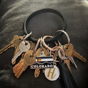 Rhombus Personalized Wristlet Keychain Tassel Key Chain Key Ring Bangle ...