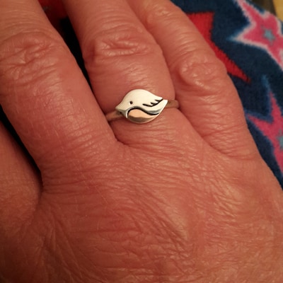 Silver Ring Little Bird, Bird Ring, Love Bird Ring, Little Bird, Tiny ...