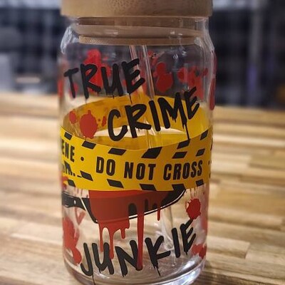 True Crime Coffee Cup, Iced Coffee Cup, Beer Can Glass, Crime Show Cup ...