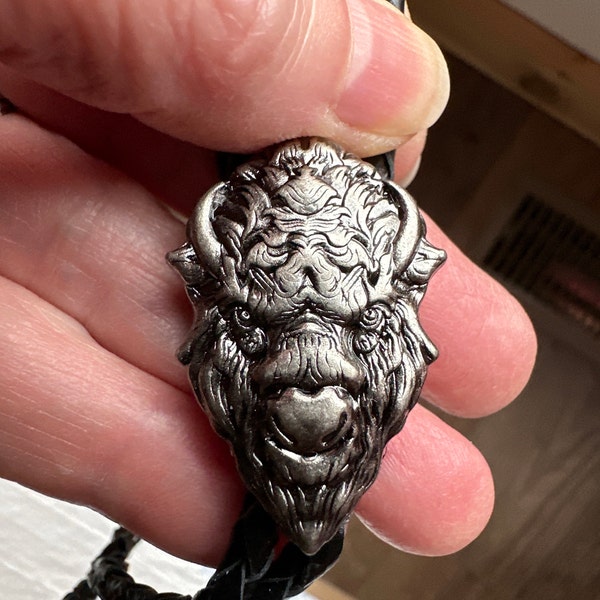 Southwestern Buffalo Bolo Tie - Handmade Gifts for Him Leather Cowboy ...