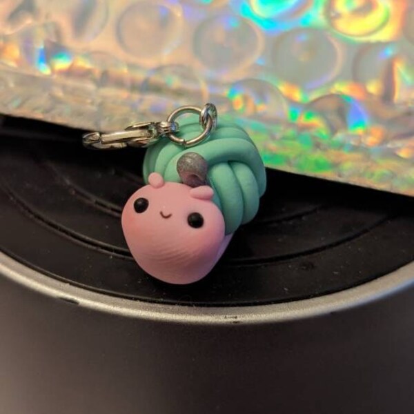 Knitting Crochet Snail Kawaii Charm- Polymer Clay Charm- Stitch Marker ...