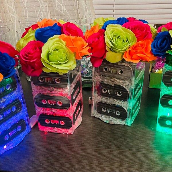 Cassette Tape Centerpiece, Cassette Centerpiece, Lamp or Nightlight. 80 ...
