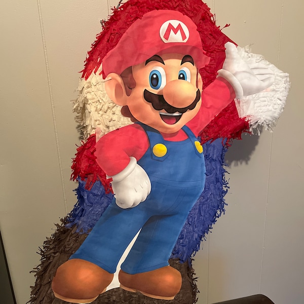 Super Mario Pinata 27"x16"x4" Super Mario Party Supplies - Etsy