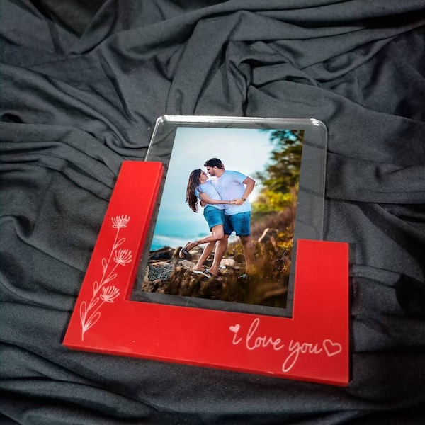 I Love You Photo Frame With Acrylic Glass Lasercut File Glowforge SVG ...