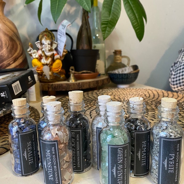 Gemstone Crystal Bottle 70 Stone Types Available Stone Bottle Set ...