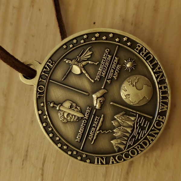 Stoic Pendant - Memento Mori, Amor Fati, the Cardinal Virtues - Etsy