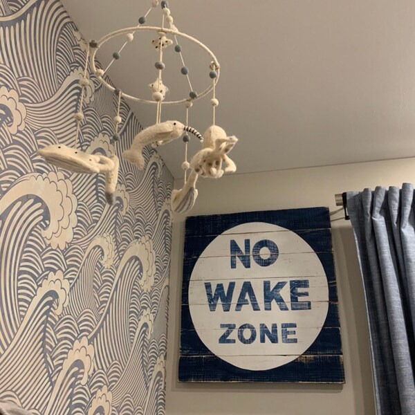 NO WAKE ZONE Rustic Nautical Wood Sign, Baby Nursery - Etsy