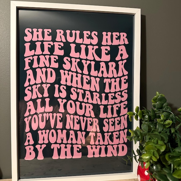 Custom Song Lyrics Print - Personalised Music Poster - Favourite Song ...