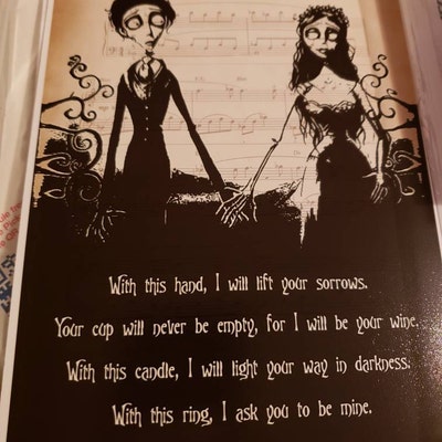 Corpse Bride Print Victor and Emily Art Print with This Hand Quote ...