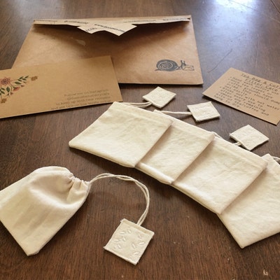 Reusable Tea Bags Unbleached Organic Cotton - Etsy