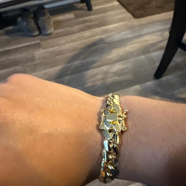 Cuban Link Bracelet 14K Gold 24MM Plated, Gift for Him Her Handmade ...